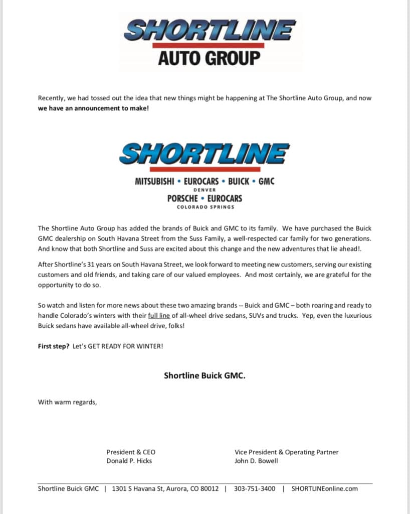 Welcome Shortline Buick GMC to the Havana Motor Mile - On Havana Street ...