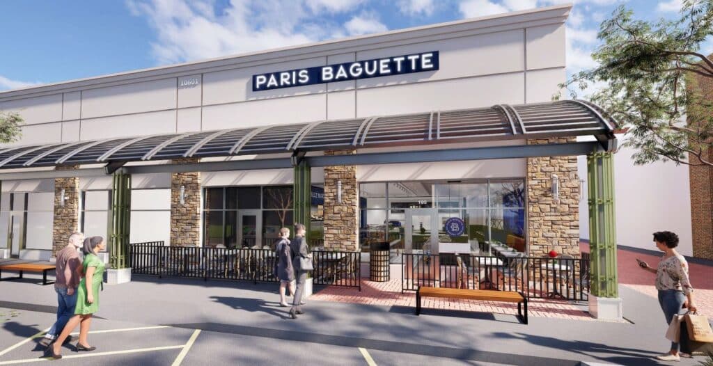 2023 PB outside storefront with patio seating GOH location rendering ...